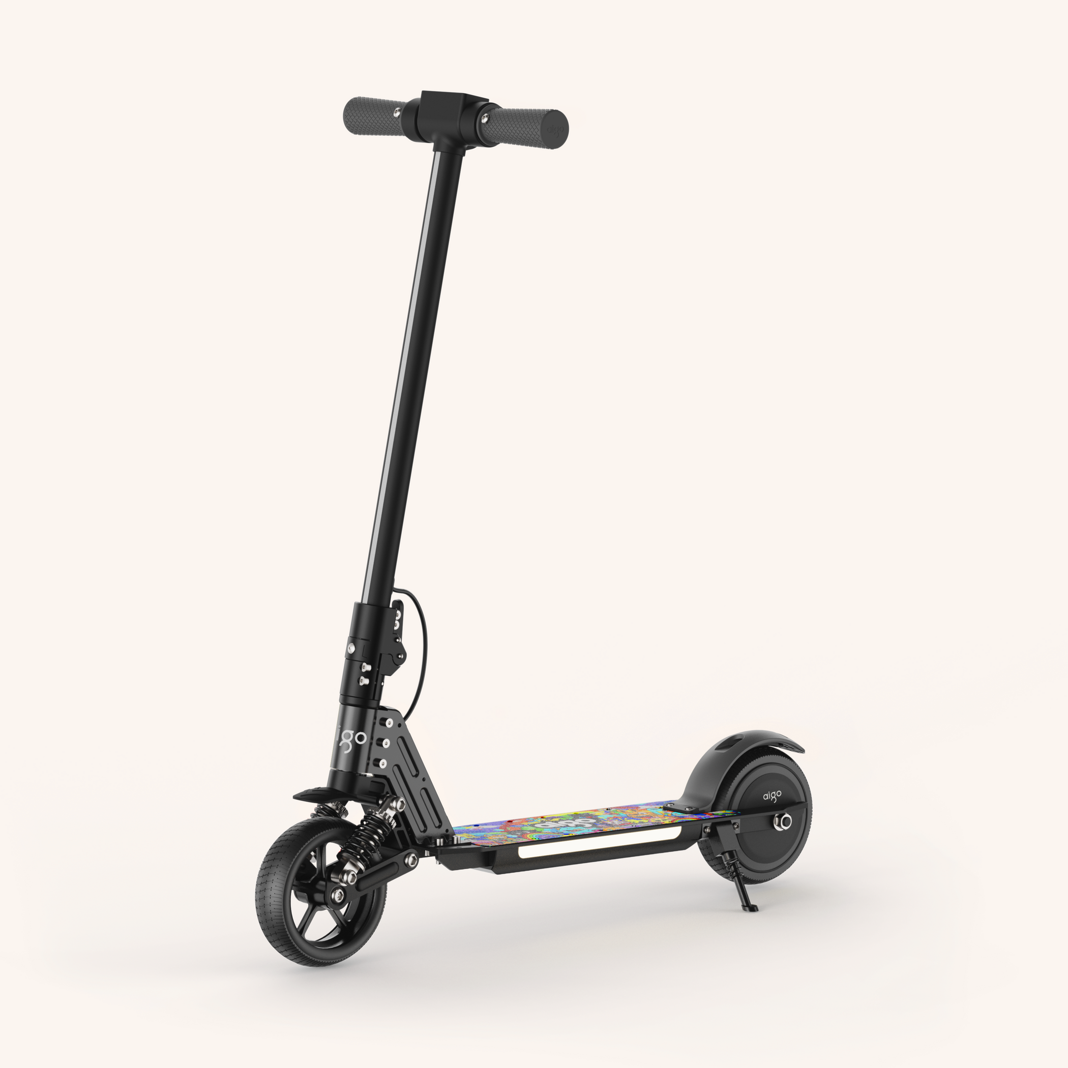 aigo E3 Rainbow Kids Electric Scooter – 1Suspension, RGB Lights, 130W ...